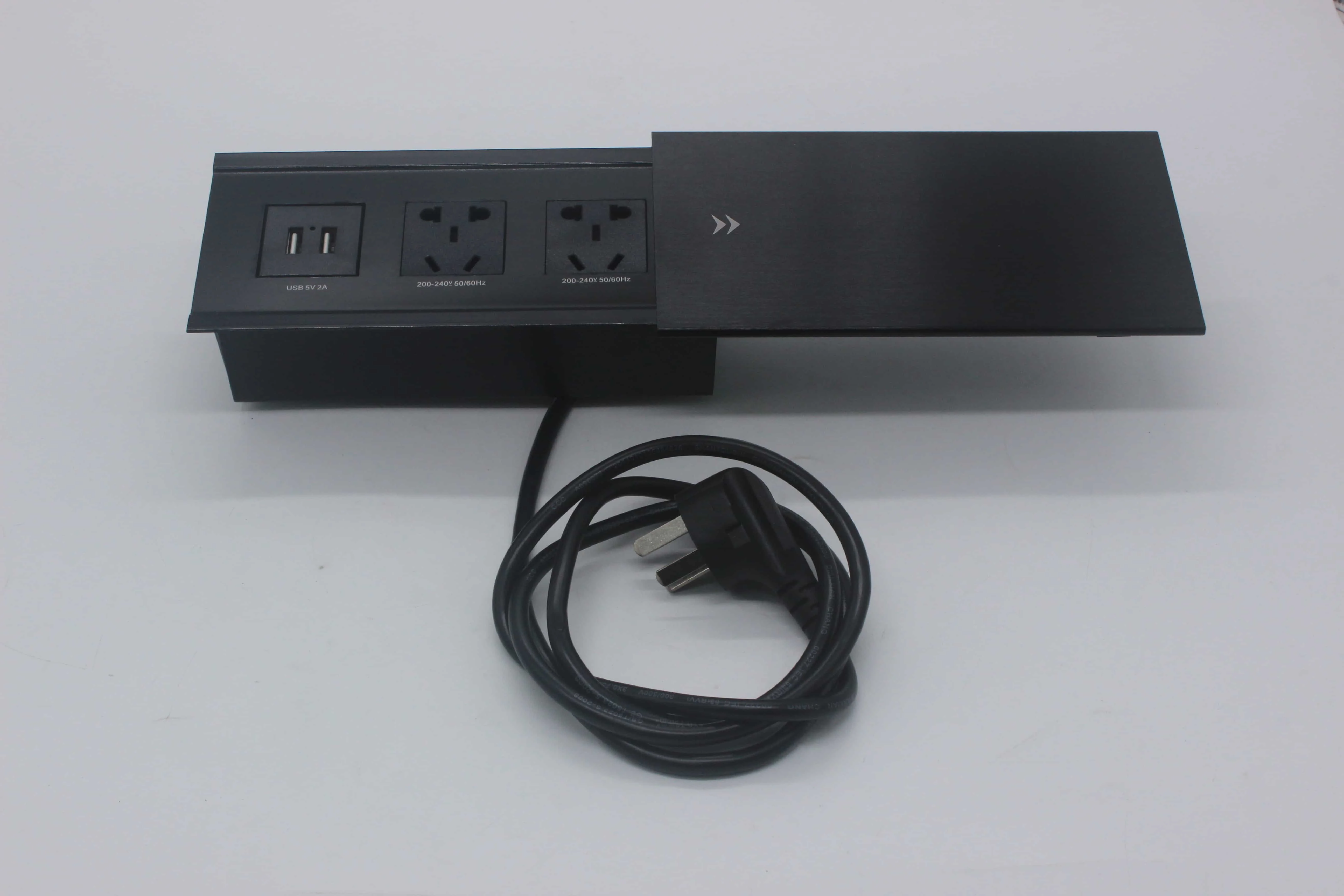 Hot Selling Aluminum Sliding Desktop Mounted Socket Box Furniture ...