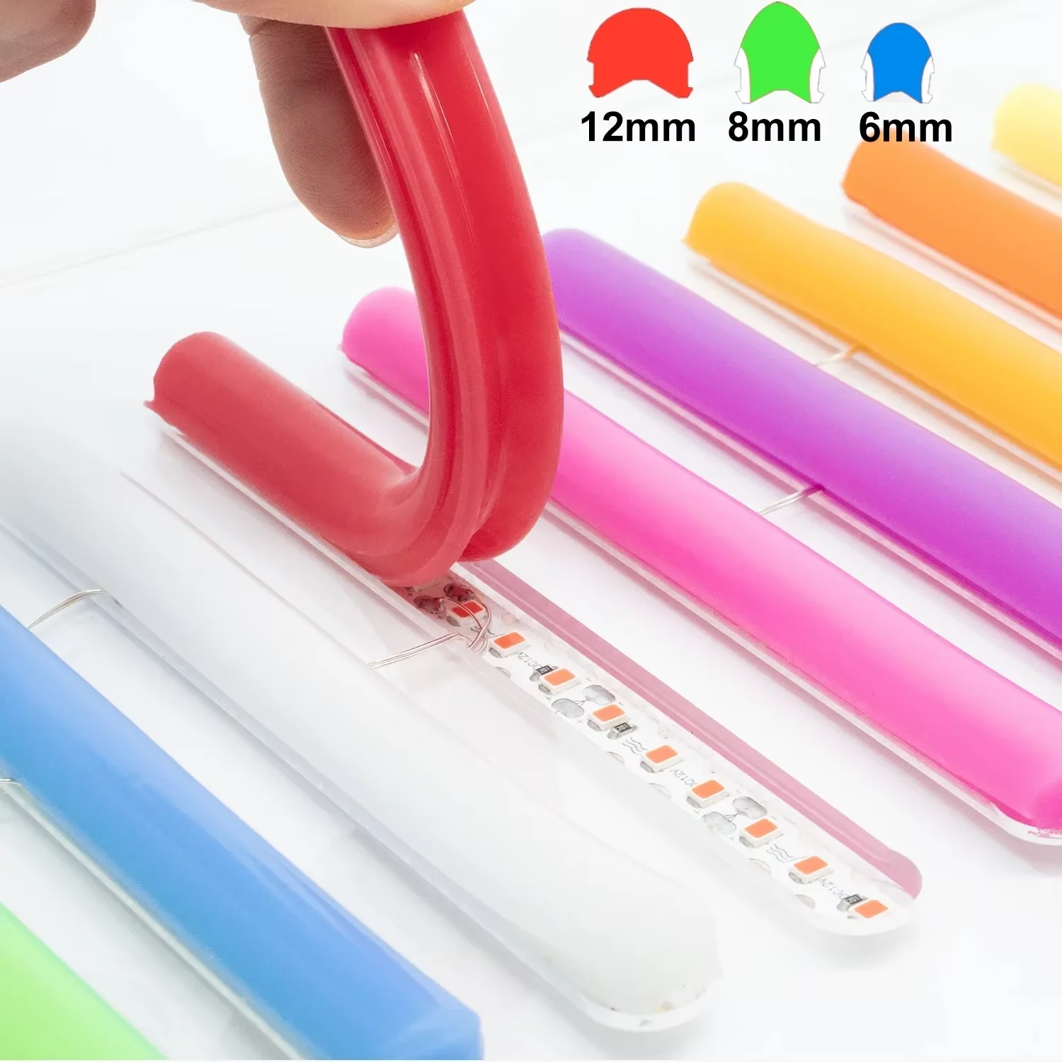 6mm 8mm 12V 24V 100m Silicone Neon Led Strip Light for Signs