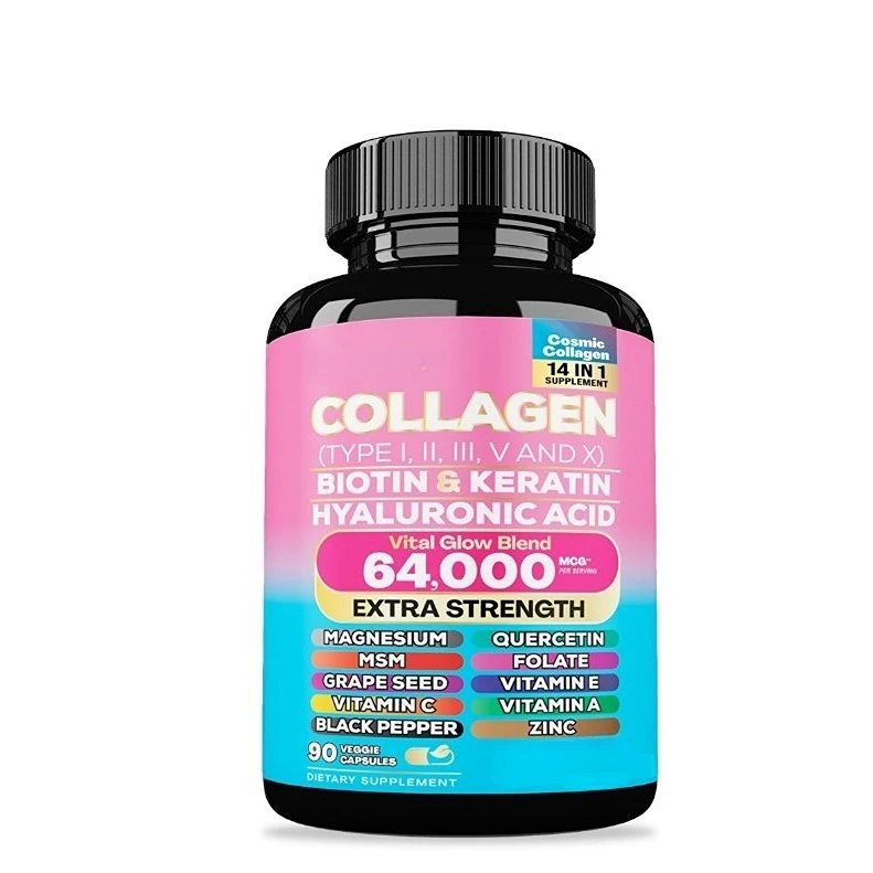 Collagen Capsule Peptides Types I Ii Iii V & X Biotin Keratin ...