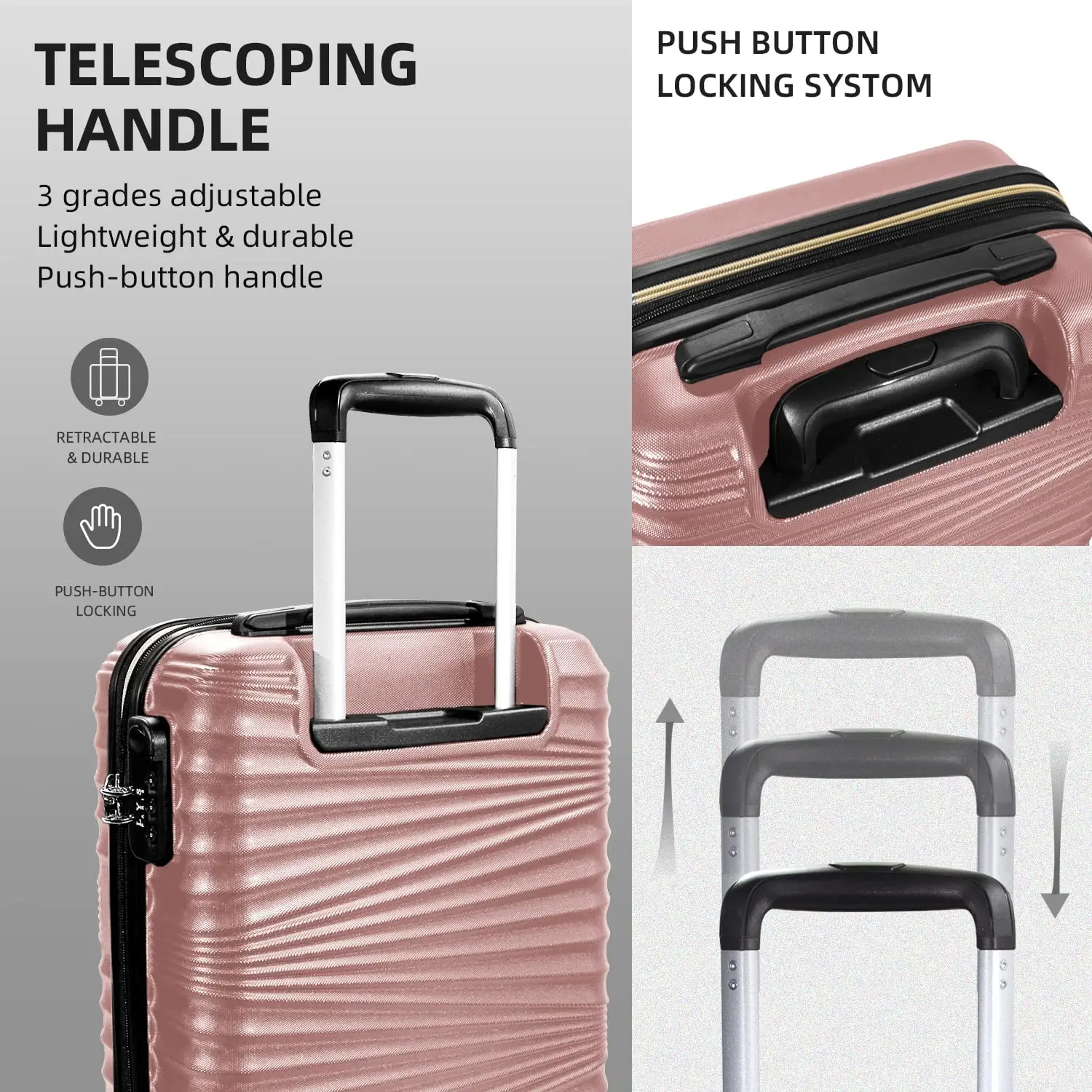 Customizable Sturdy Boarding Box Luggage Set In Three Sizes Suitcase ...