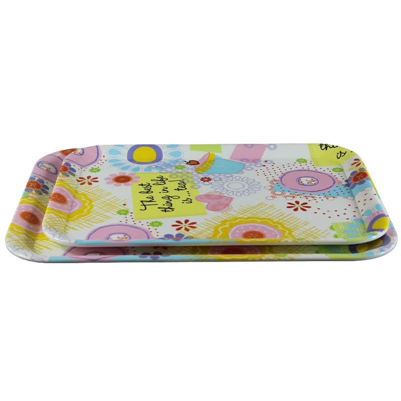Custom Printed Hotel Melamine Plastic Tray Food Grade Melamine Serving ...