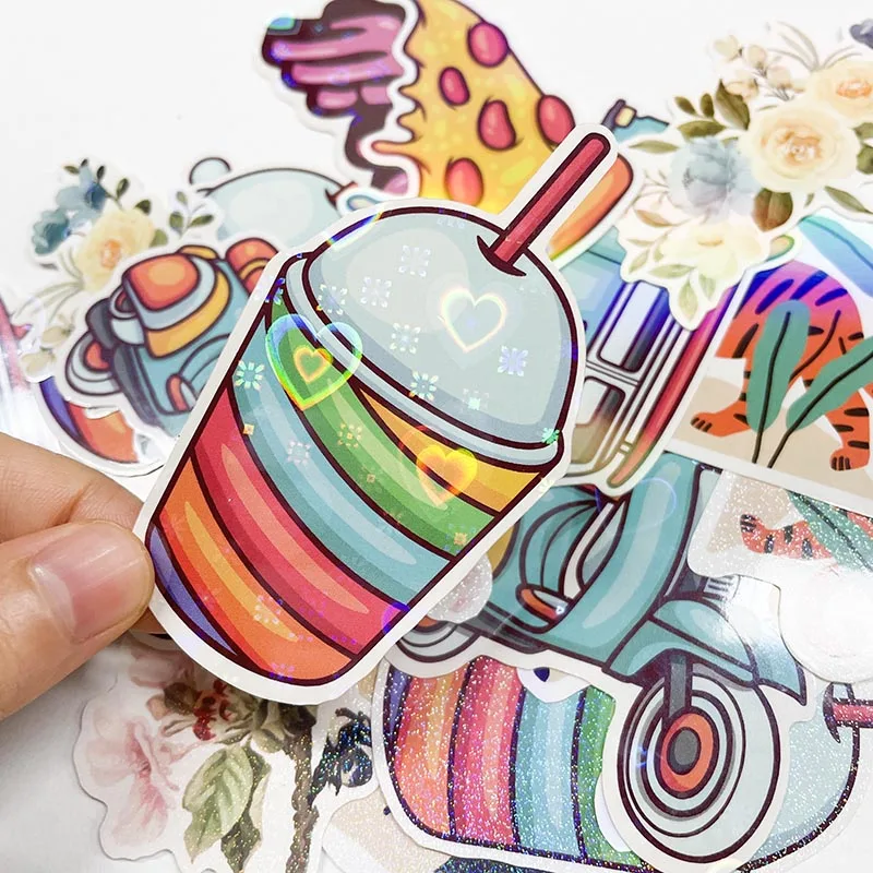 Custom Printing Waterproof Vinyl Die Cut Stickers Cute Cartoon Adhesive ...