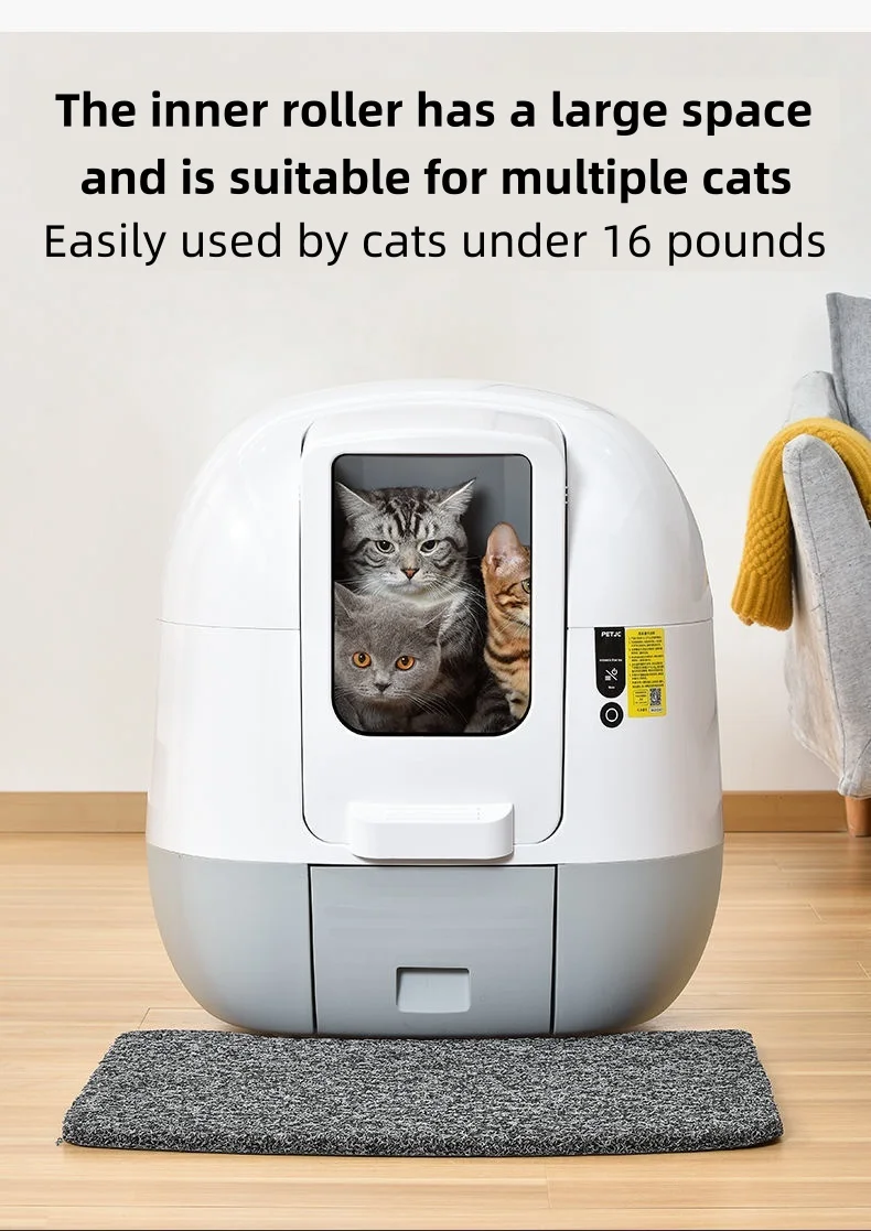 Fully Automatic Smart Cat Toilet Electric Fully Enclosed Large Cat Supplies Anti Splash Cat