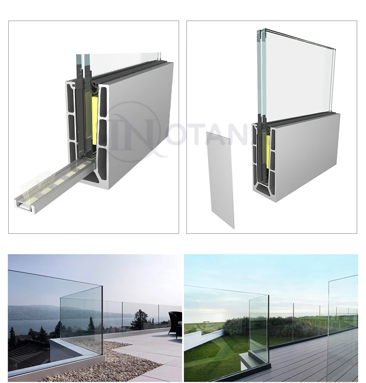 Villa Balcony Laminated Glass Railing Self Built House with Decorative ...