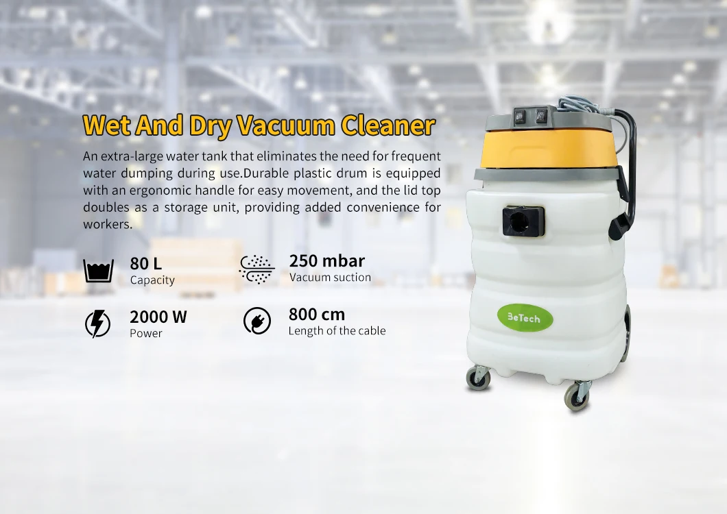 Commercial Industrial 90L Plastic Tank Wet and Dry Floor Washing Vacuum Cleaner Electric New ...