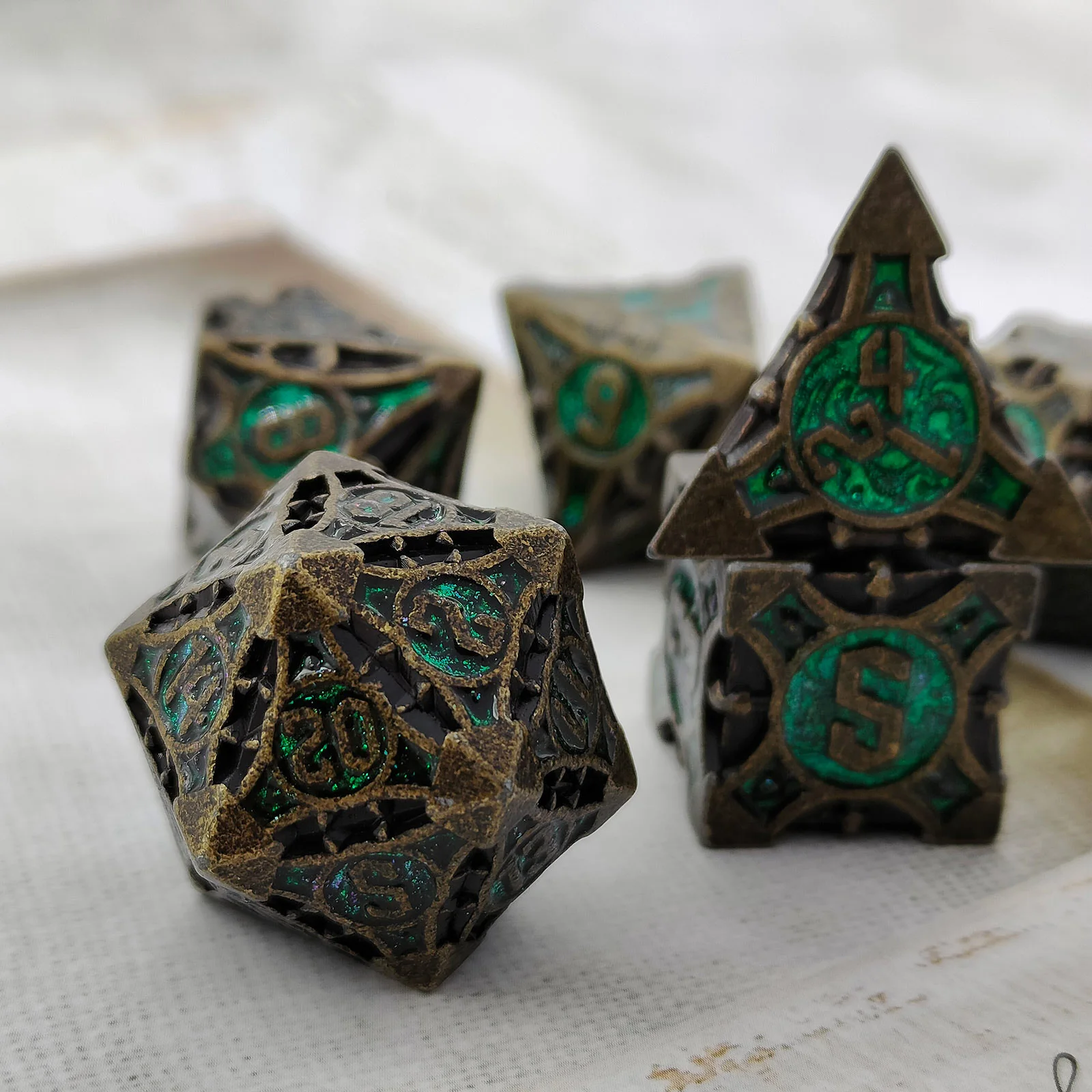 Custom Polyhedral Zinc Alloy Casino Dice for D&D Games