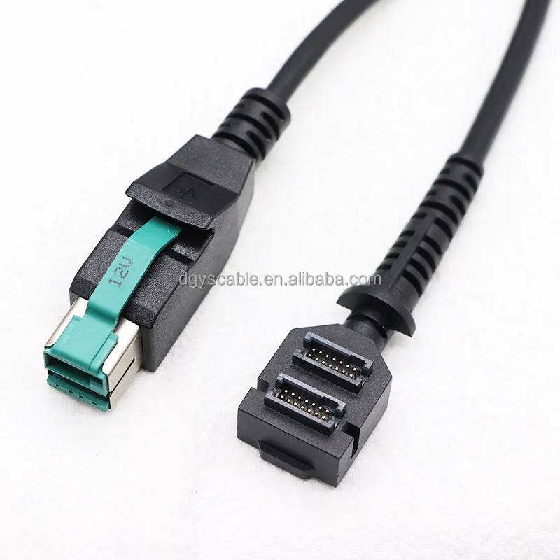 24v 12v Powered Usb8p To Idc 14pin Pitch 1.27mm 90 Degree Elbow Cable ...