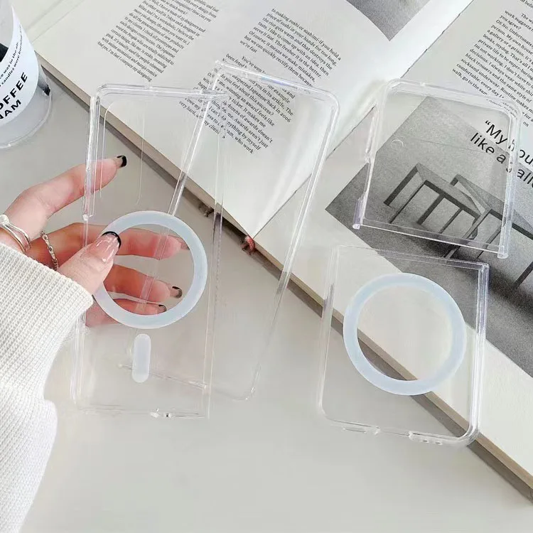 For Samsung Galaxy Z Flip 4 Z Flip 5 Transparent Magsafe Phone Case ...