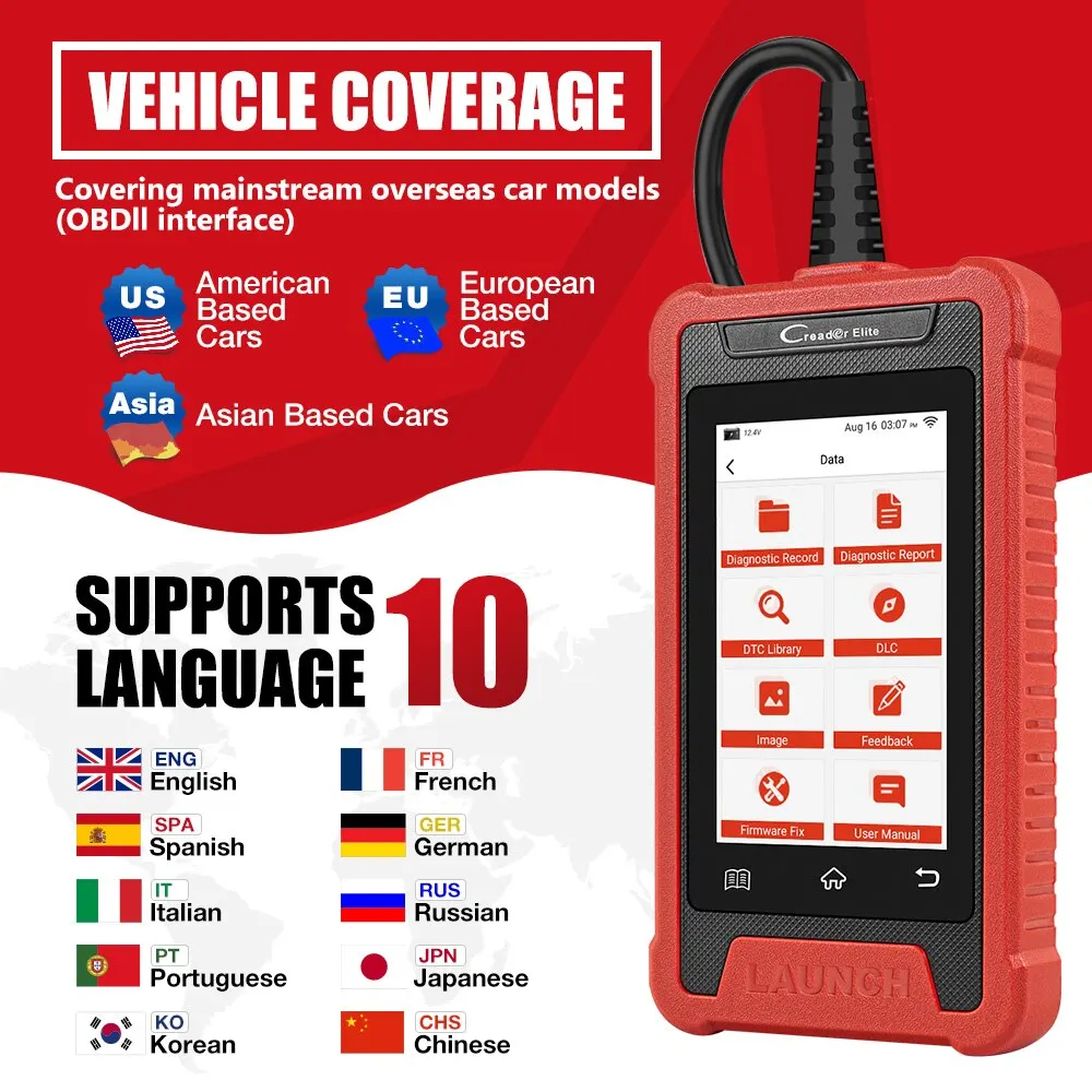 Launch X431 Cre200 Obd2 Car Diagnostic Tool Abs Srs Airbag Read Clear ...