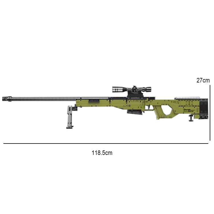 AWM Sniper Rifle Model with Shooting Bricks Set Gun Toy