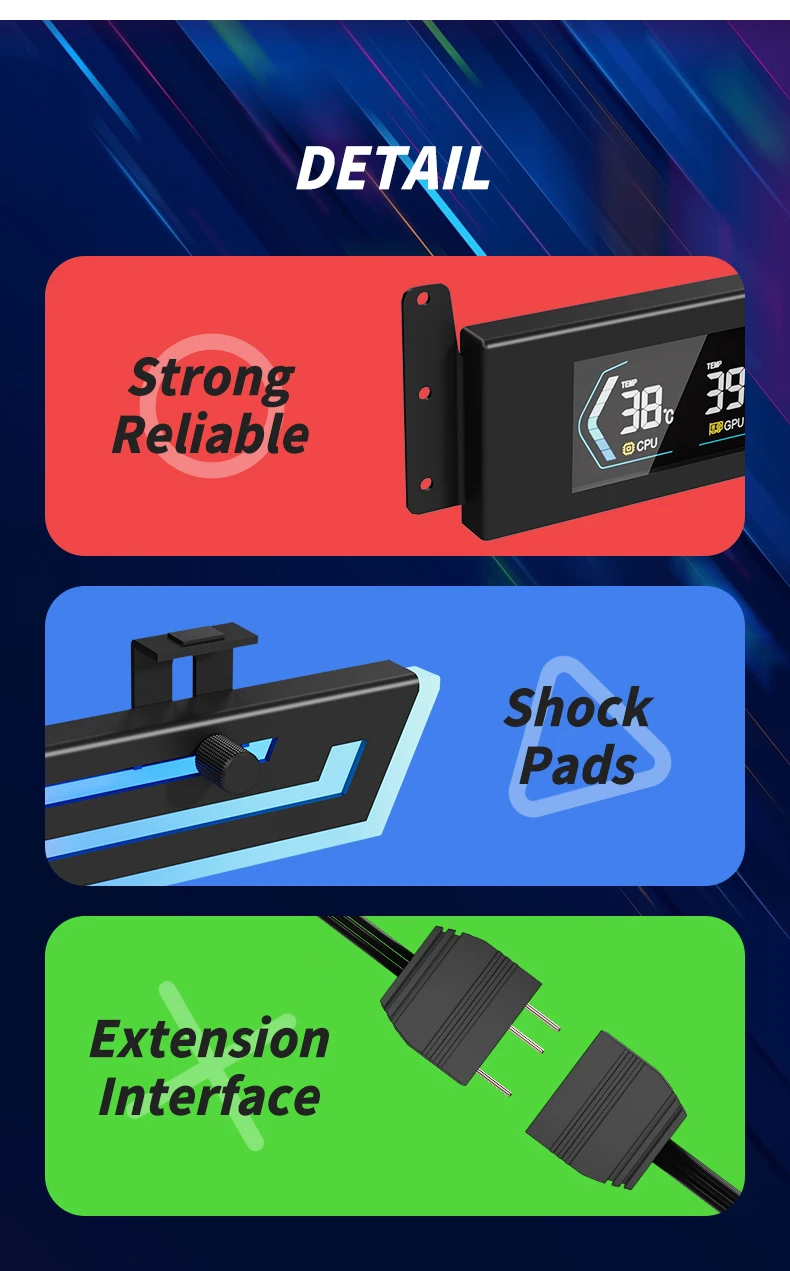 Power Train Z-X6 - Stylish RGB LED Screen Graphics Card Holder