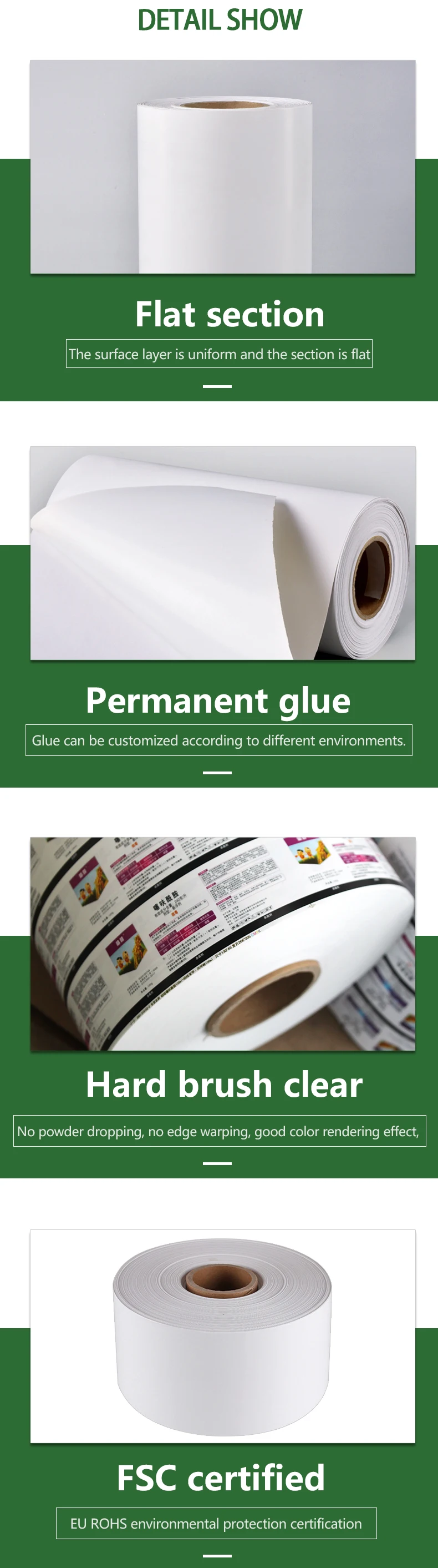 Customized Copperplate Paper Roll Fsc Industrial Printing Coating ...