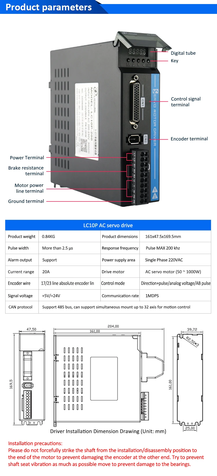 Custom Logo A5 220v 3000rpm 2.39n.m Ip65 750w Ac Servo Motors And ...