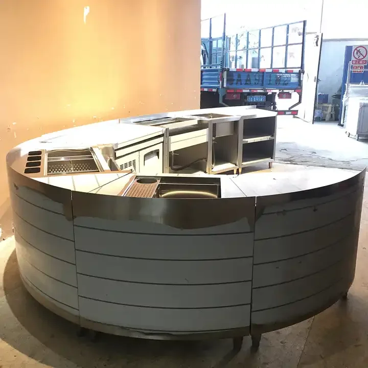 Luxury Commercial Cocktail Bar Station with Refrigerator