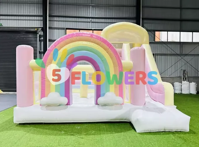 Hot Sale PVC Pastel Color Bouncy Castle rainbow Inflatable Bounce with ...