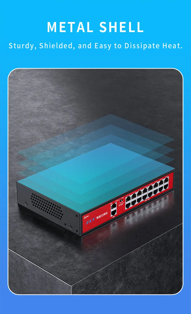 18 Port Poe Switch With 2 Ethernet Uplink,4 Port Poe+ 1000mbps,240w 802.3af/at,Extend Function ...