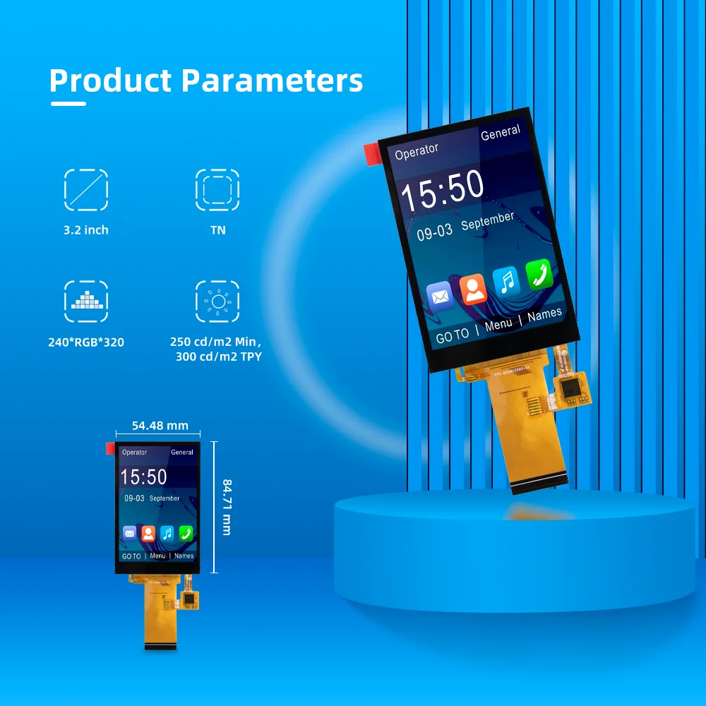 3.5 Inch Hmi Ips Tft Lcd Display Module Touch Screen 480x320 Display ...