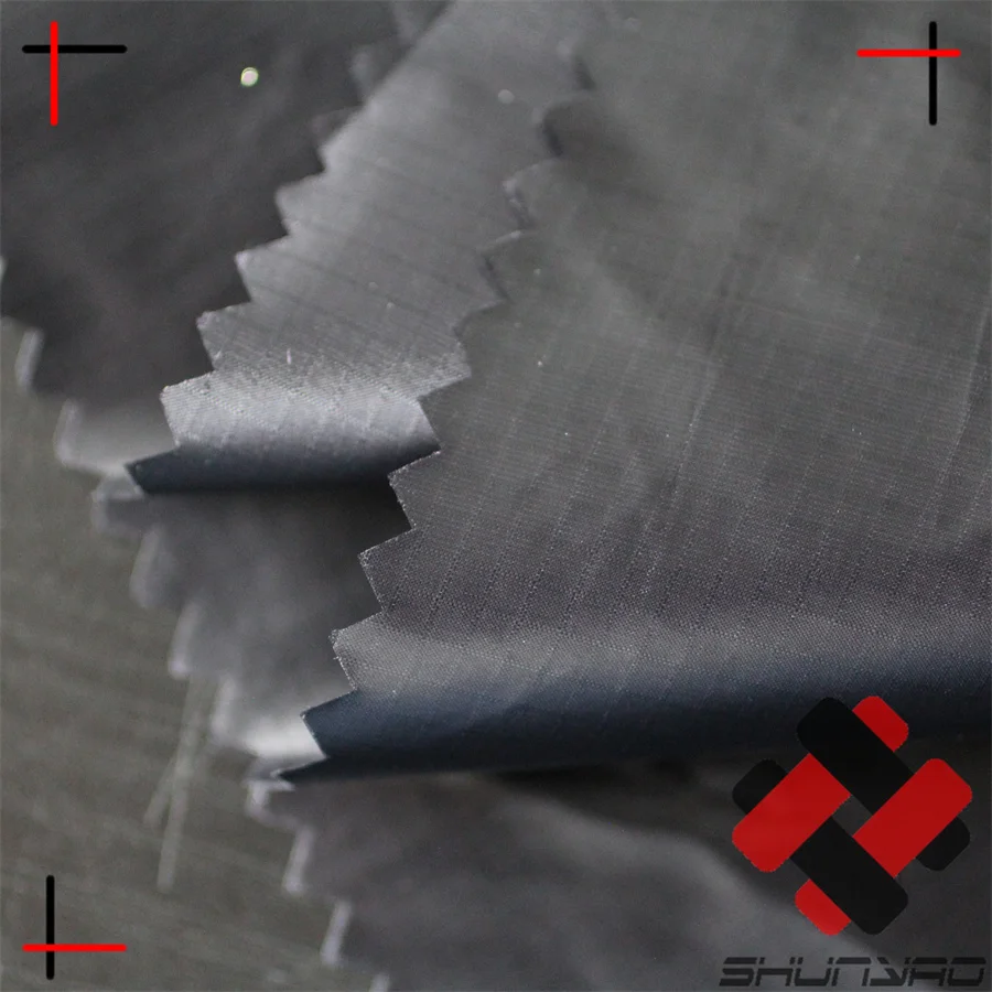 Super Shiny Oil Cire Finishing Nylon Ripstop Fabric for Down Jacket ...