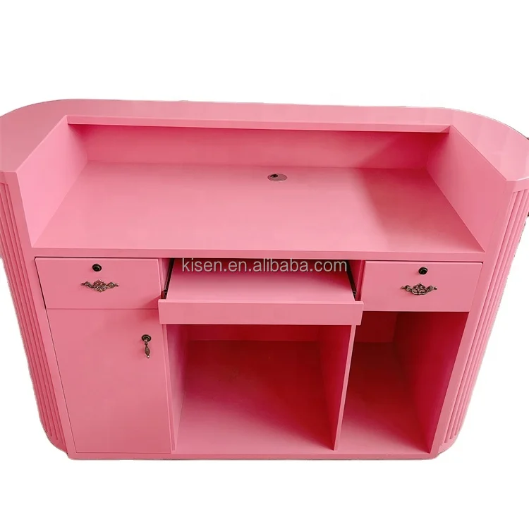 Kisen Modern Linear Reception Desk Pink Black Blue Green Counter Front ...