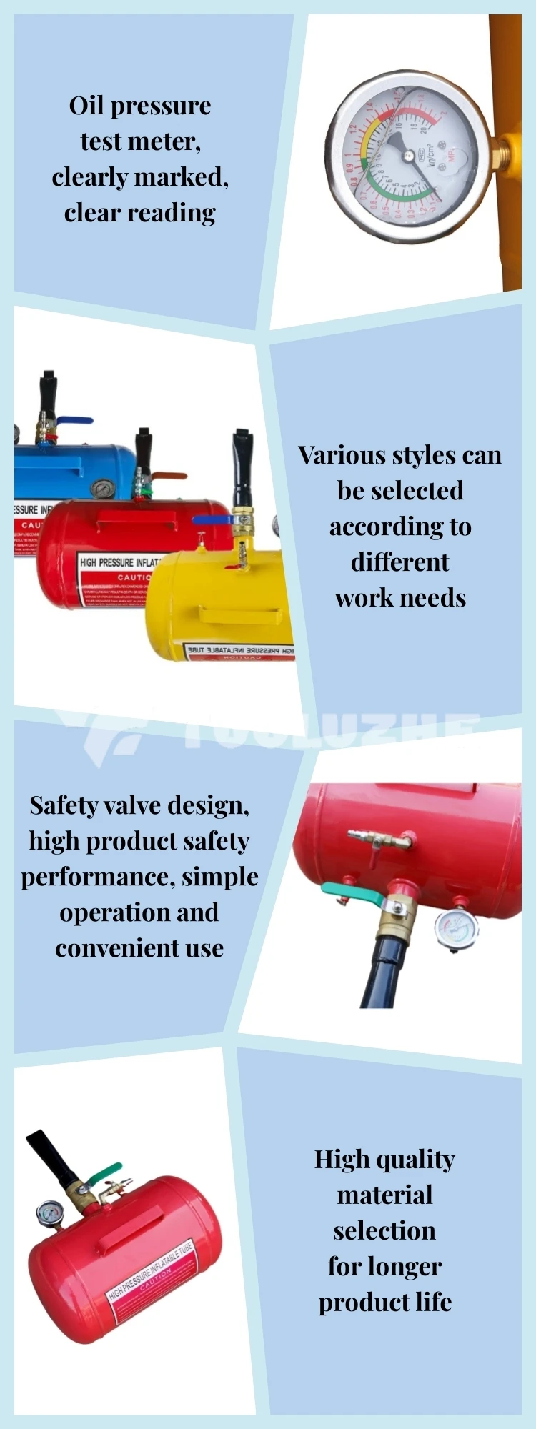 High Pressure Inflation Cylinder Vacuum Tire Rapid Inflation Tool 5 ...