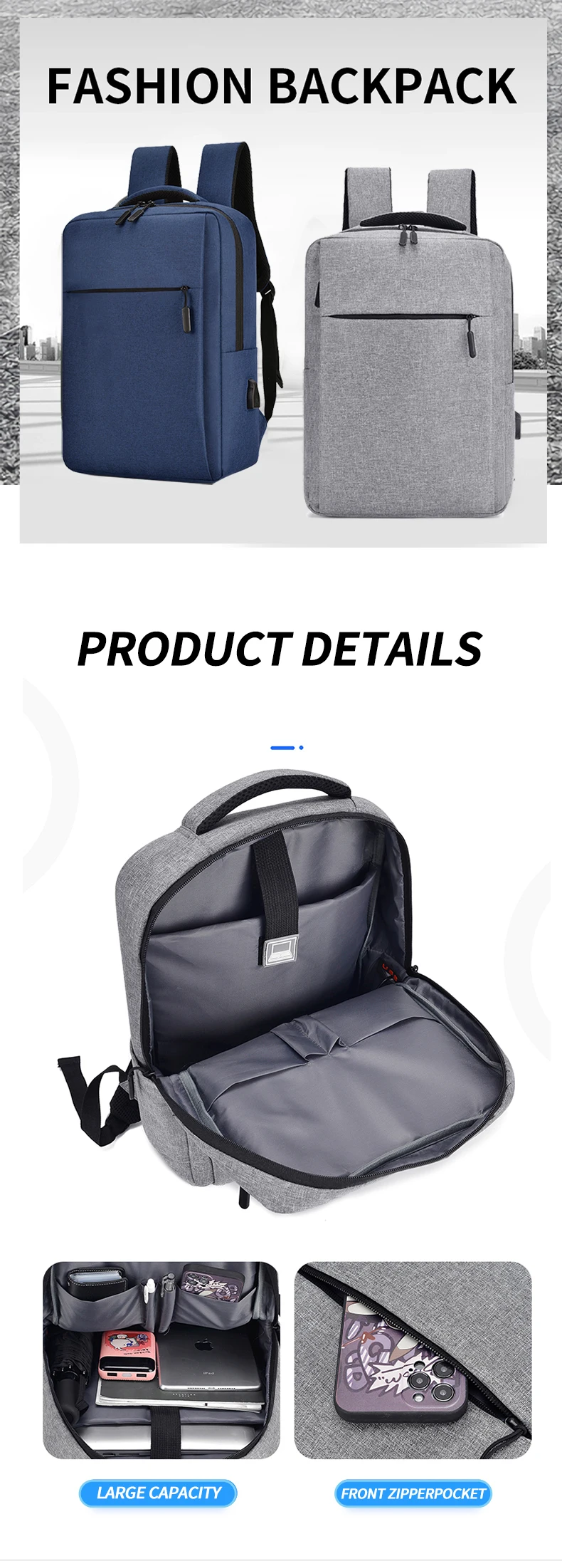 Waterproof Oxford Leisure Computer Notebook Laptop Backpack