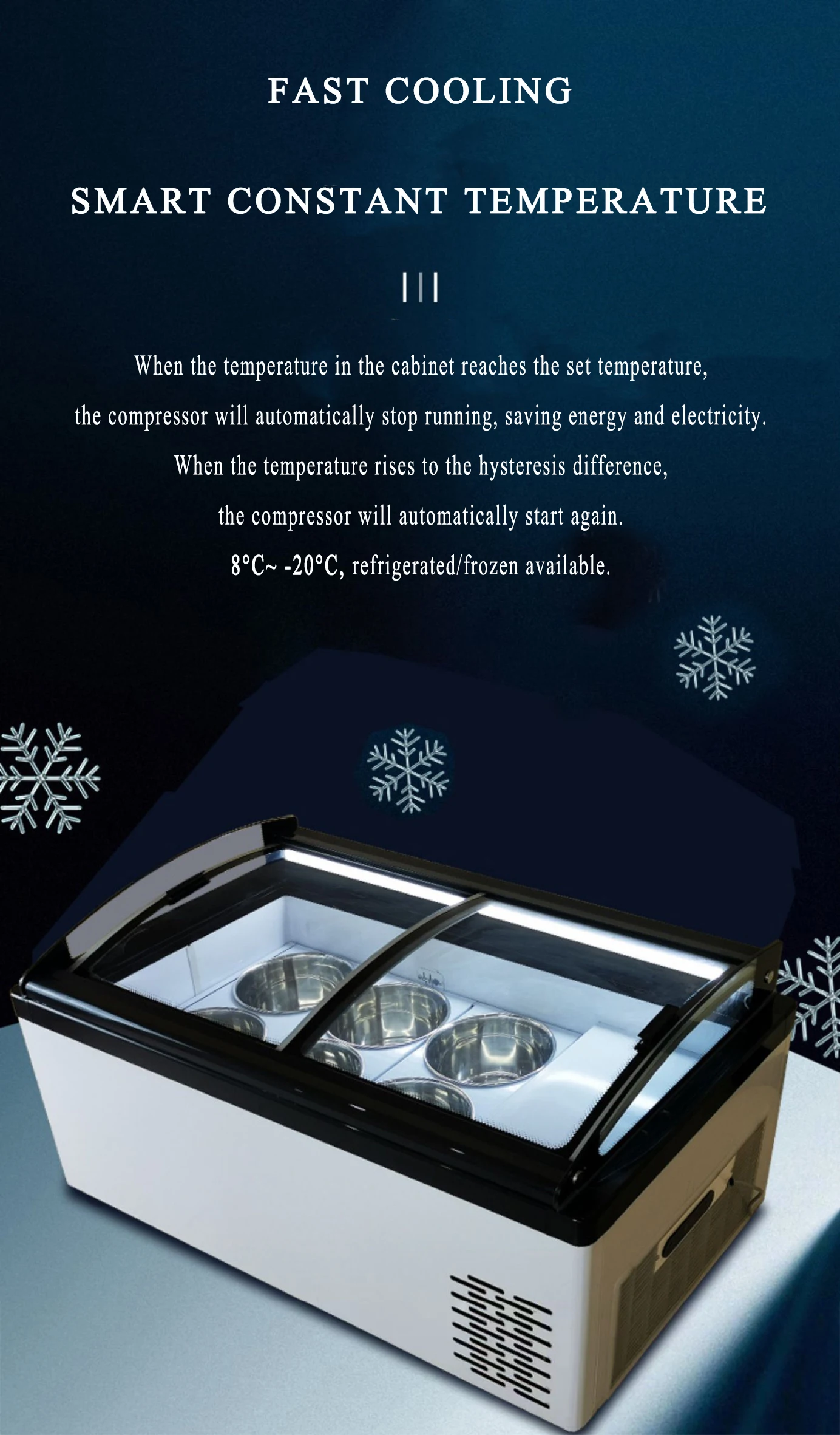 Countertop Commercial Ice Cream Popsicle Display Refrigerator Freezer ...