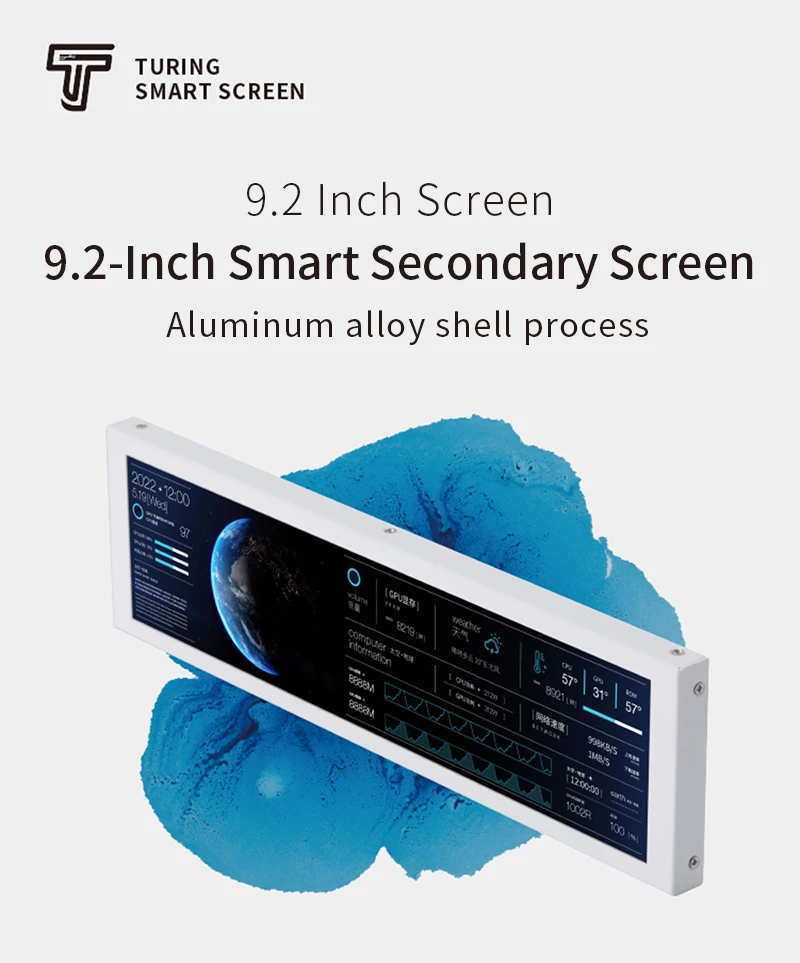 TURZX 9.2 Inch USB-C Secondary Screen, IPS 1920x462 LCD Panel for CPU ...