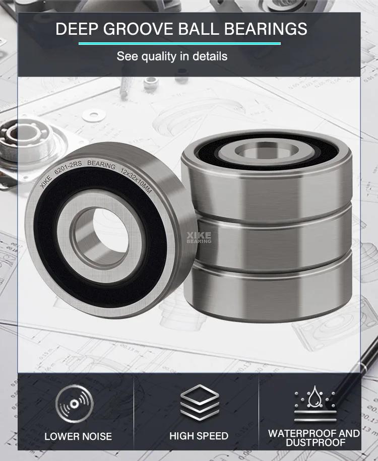 High_Quality_Bearings 6201 2RS Bearing Moticrycle 6201 Deep Groove Ball ...