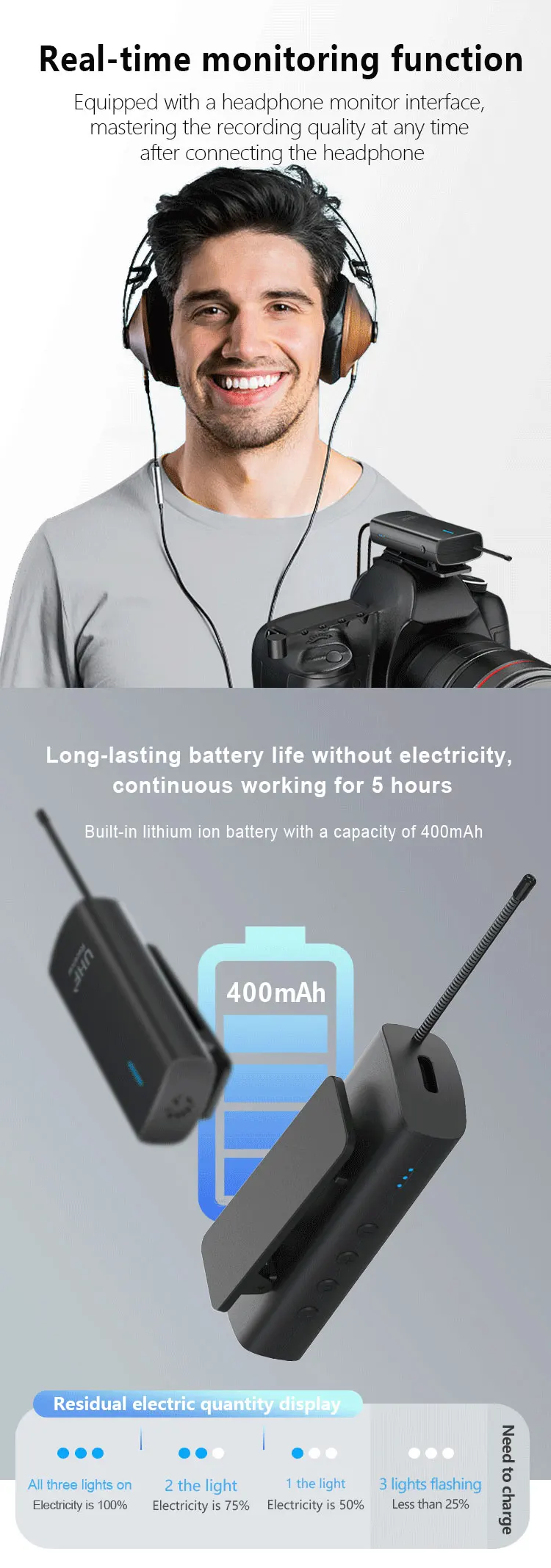 Original Sound Light Small Mic Mobile Phone Camera Wireless Recording ...