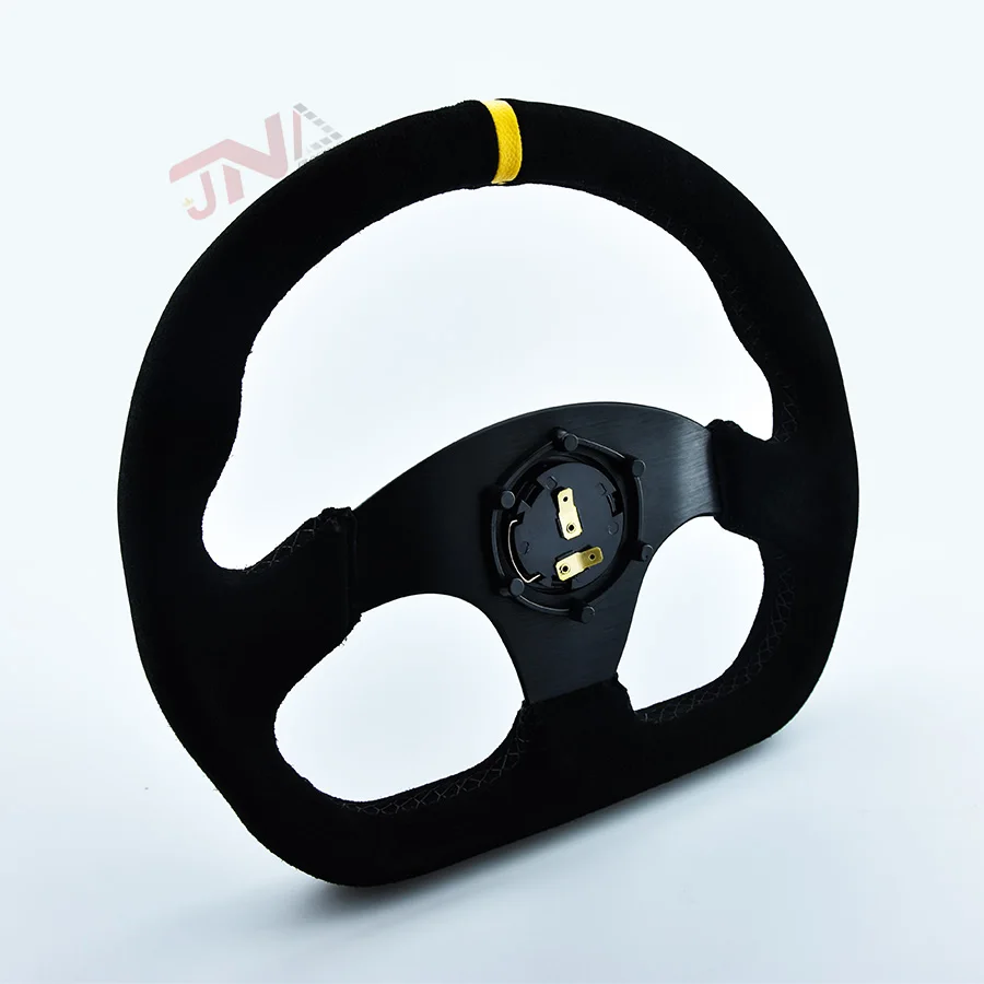 13inch D Shape Race Steering Wheel Suede Leather Go Kart Steering Wheel ...