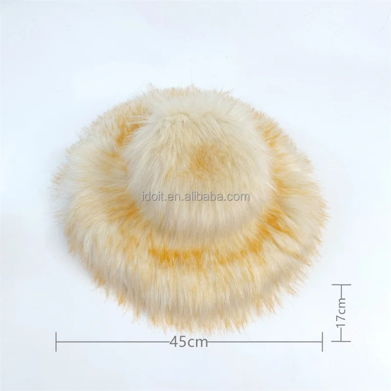 IDOIT Winter Latest Fashion Designer Fluffy Faux Fur Bucket Hats Y2K ...