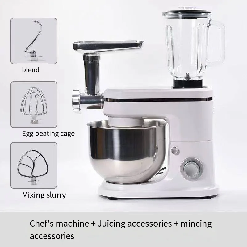 6.5l 3-in-1 Stainless Steel Electric Stand Mixer With Dough Hook Hands ...