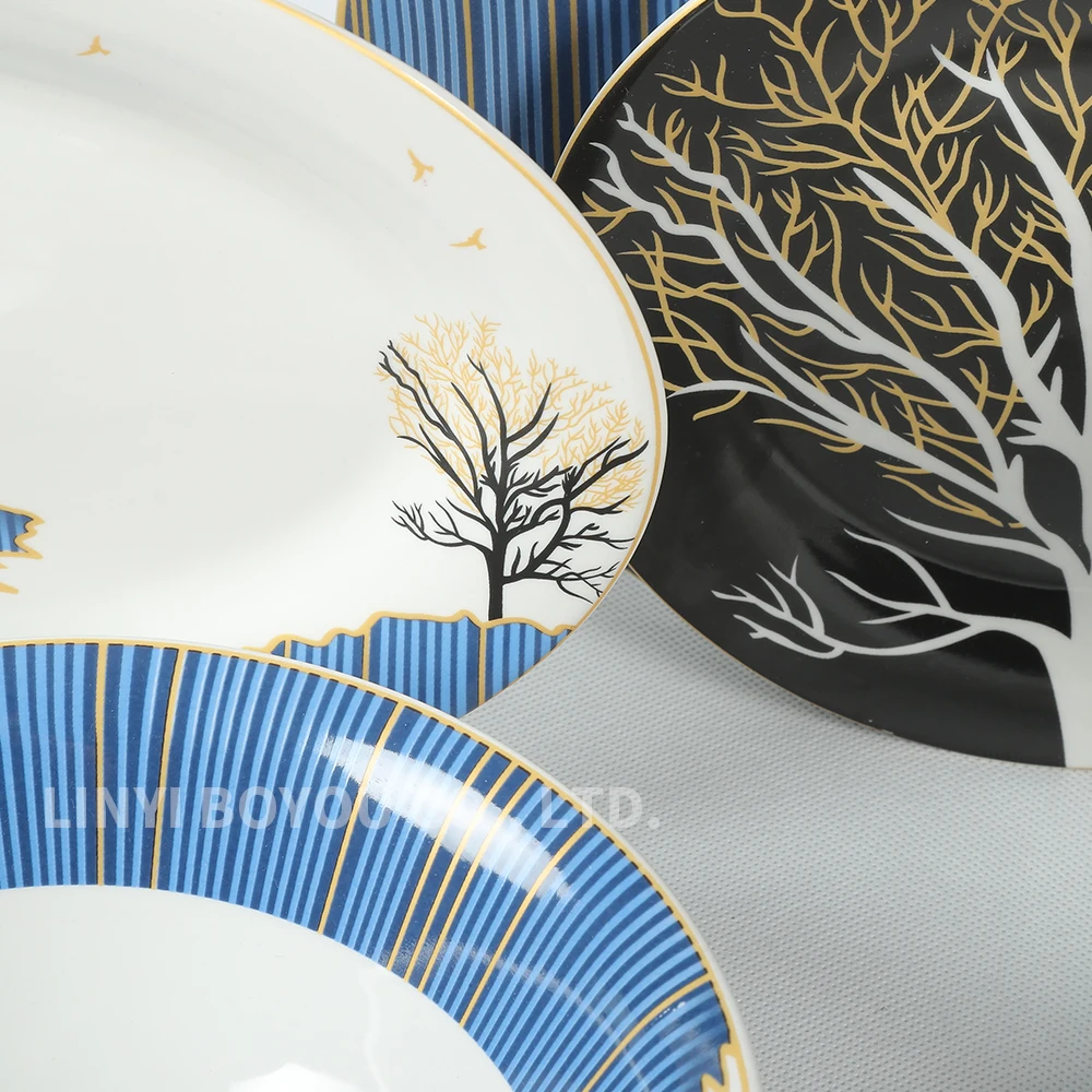 Luxury European Decal Ceramic Dinnerware Set For Home And Hotel Plate ...
