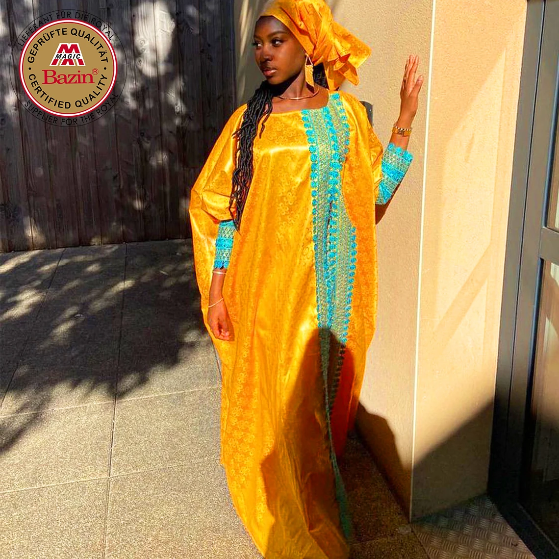 African Boubou Bazin Dress Original Nigerian Women Basin Rich Dashiki ...