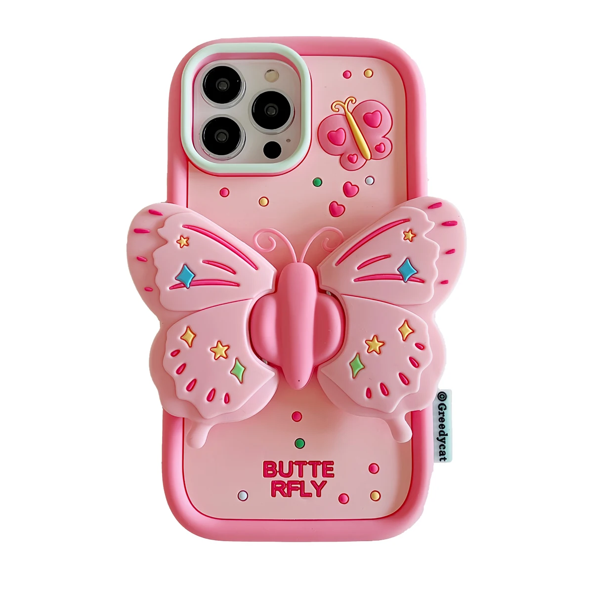 Girls Pink 3d Butterfly Shock Proof Phone Case For Iphone 12 Pro Max ...
