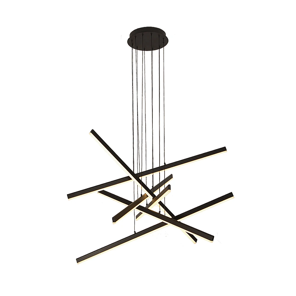 Duplex Stair Simple Modern Led Chandelier Dining Living Room Black ...