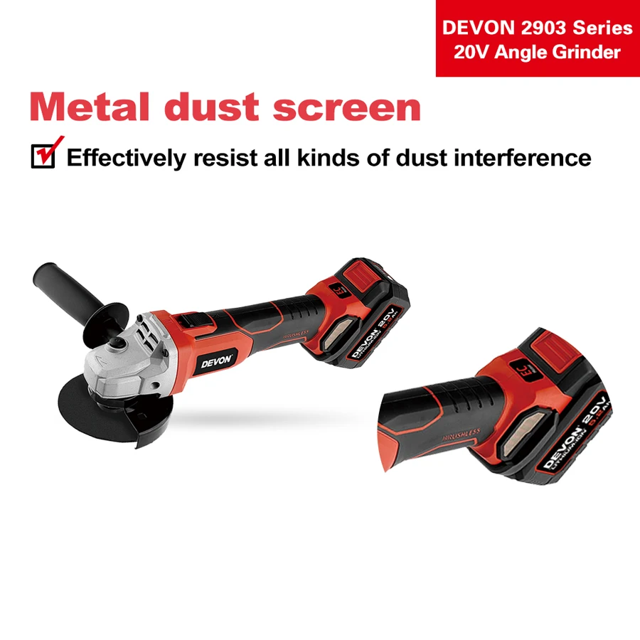 DEVON Professional Electric Power Tools Cordless Angle Grinder 100 ...