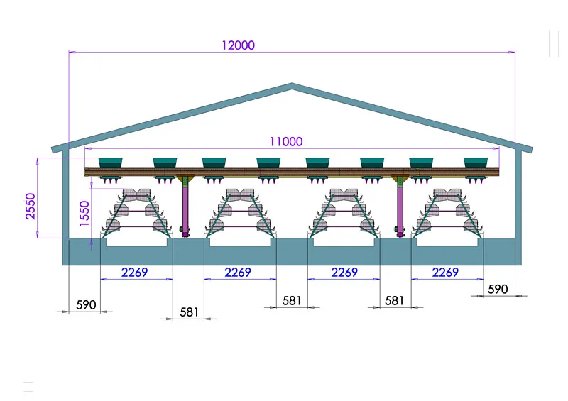 A-type Layer Chicken Cage - Durable & Efficient Poultry Equipment