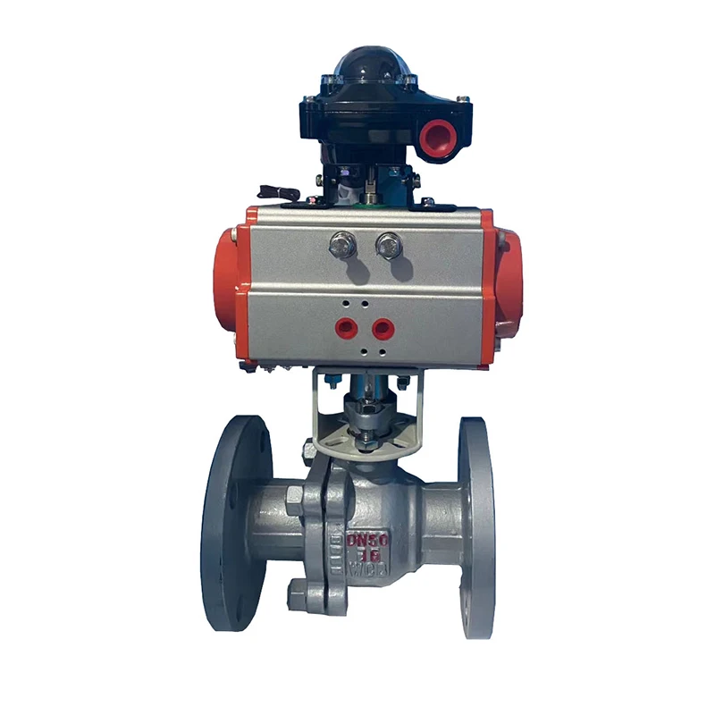 2 Way Pneumatic Control Cast Iron Stainless Steel Ball Valve 6 Inch ...