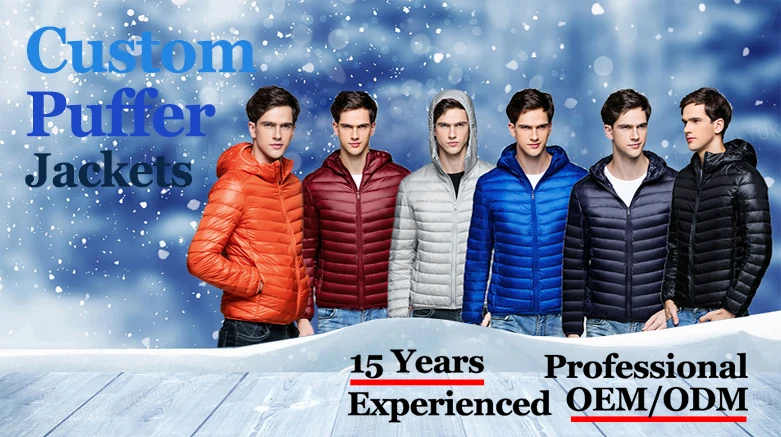 Custom Logo Outdoor Lightweight Warm Duck Feather Men's Puffer Jackets ...