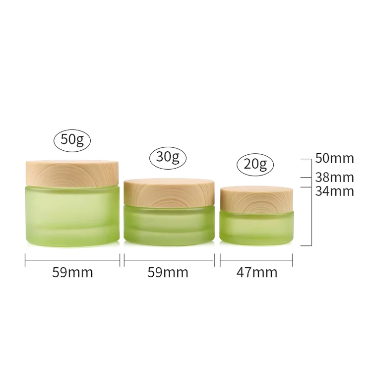 Luxury Empty 50g Glass Wooden Bamboo Cosmetic Body Container 50 Ml 50ml ...