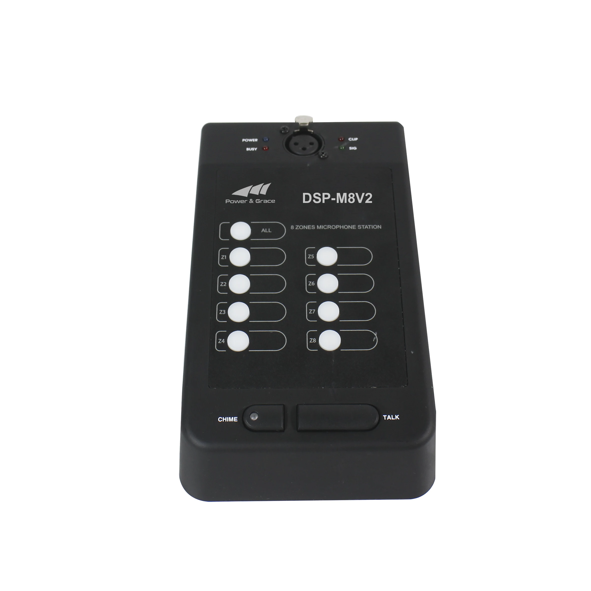 8-zone Dante Network Paging Microphone - Lucky Tone DSP-M8