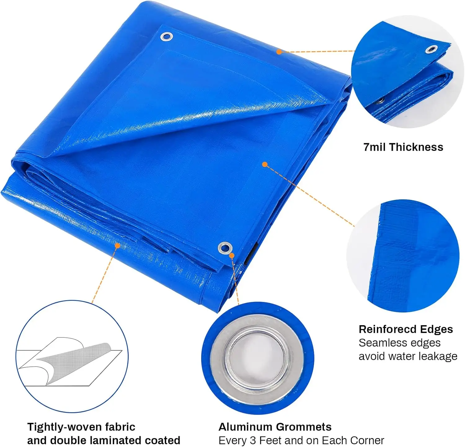 All Weather PE Coated Tarpaulins Sheets Waterproof Thick Tarp for ...