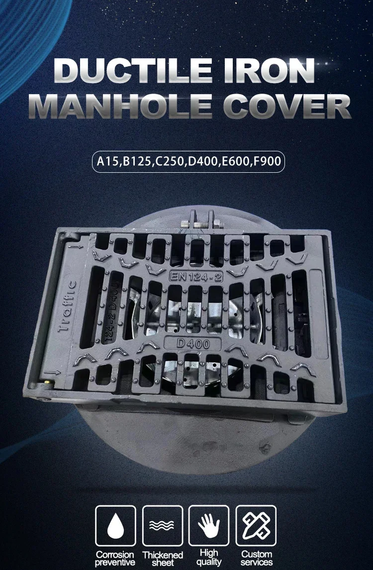 Ductile Iron Water Meter Manhole Cover Square Check Well Rain Sewage ...