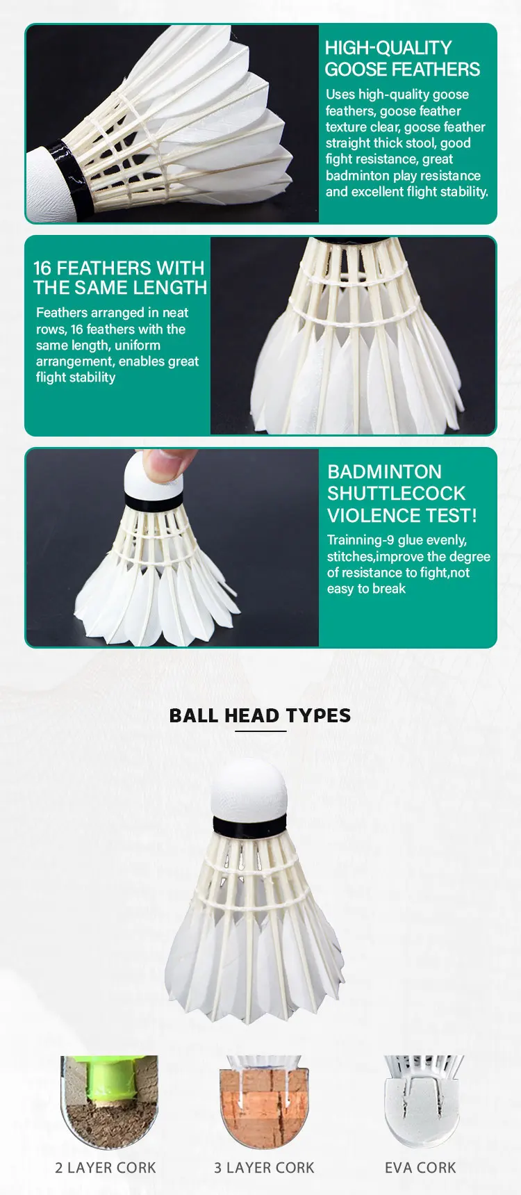 MOZURU New Development Badminton Shuttlecock Oem Super Quality Goose ...