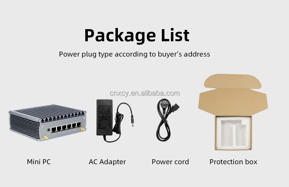XCY Mini PC with I5-1135g7, 6 LAN Ports, and Fanless Cooling