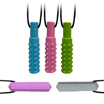 Adhd Boys Silicone Peace Sensory Teething Block Chew Necklace Brick Set ...