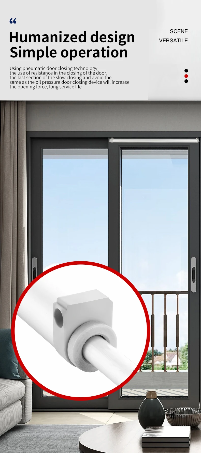 Hydraulic Automatic Sliding Door Buffer - Aluminum Alloy