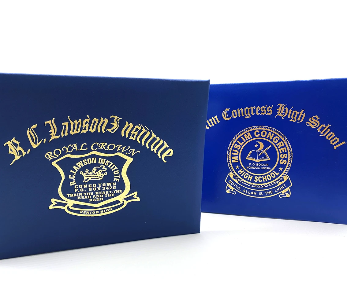 Graduation Degree Certificate Gold Foil Leather Cover Diploma File Page ...