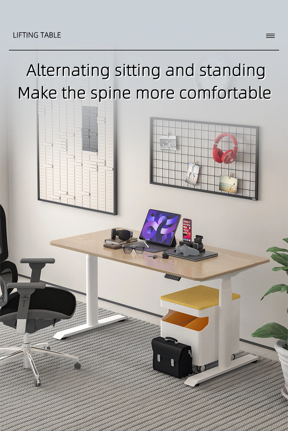 Adjustable Height Sit-stand Electric Elliptical Tube Table Legs Sit ...